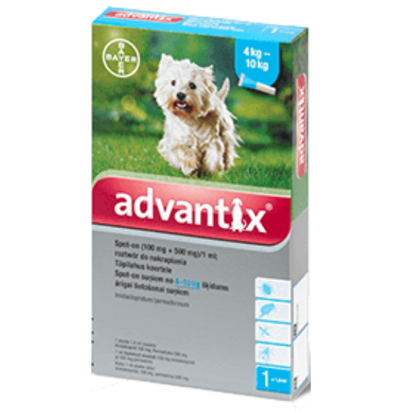 Bayer Advantix Spot-on 1 ml dla psów od 4 do 10 kg | Zooglobe.pl